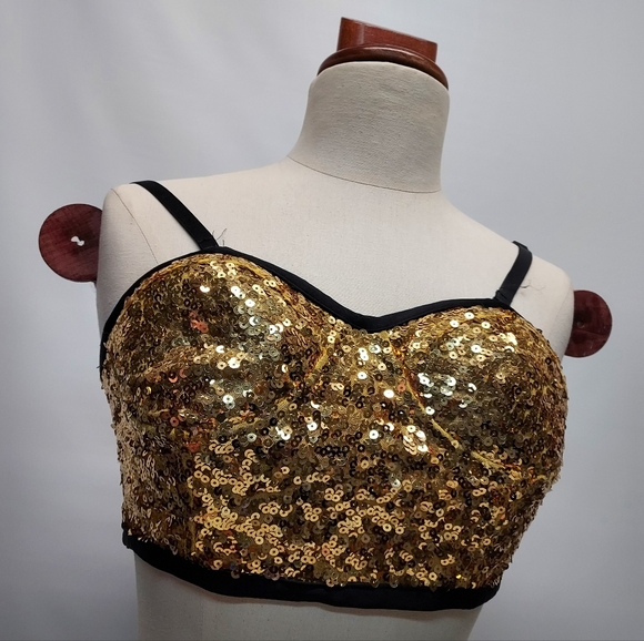 balera | Tops | Balera Gold Dance Sequin Halter Top | Poshmark